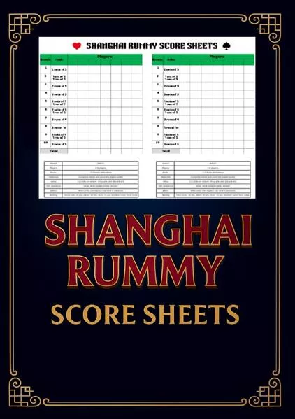 Shanghai Rummy Score sheets & Rules - Saru, Adriana